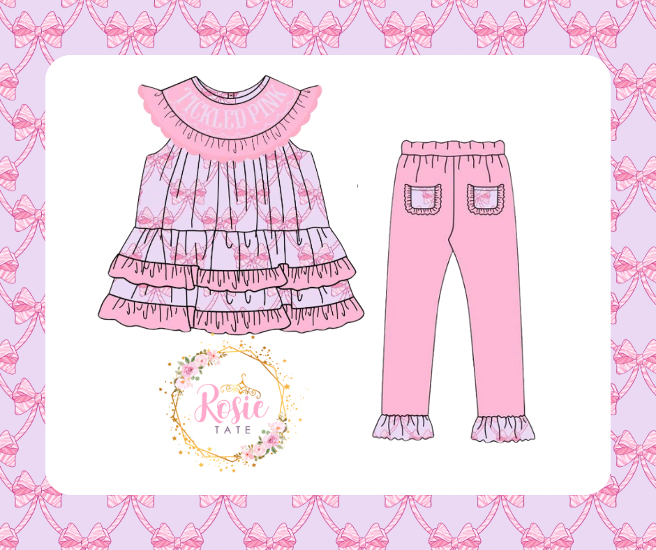 *PRE ORDER* TICKLED PINK Ruffle Legging Set – Rosie Tate